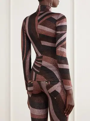 Emilio Pucci Printed Stretch-jersey Turtleneck Top - No