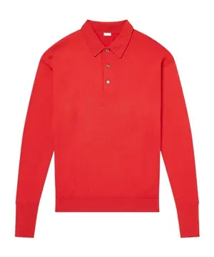 A.PRESSE Long-sleeve Polo Shirt - Red