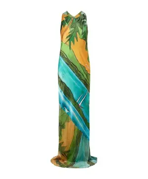 DONDE ESTEBAN Magdalena Printed Silk-blend Satin Maxi Dress - No