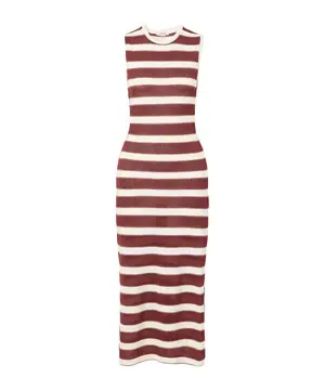 ERES Régulière Striped Metallic Cotton-blend Midi Dress - No