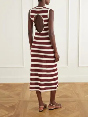 ERES Régulière Striped Metallic Cotton-blend Midi Dress - No