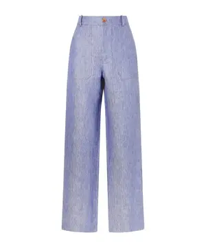 GOD'S TRUE CASHMERE Linen-denim Straight-leg Pants - No
