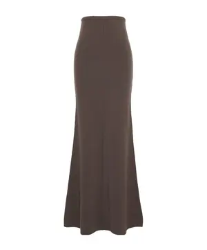 Max Mara Wool And Cashmere Yarn Skirt - Mud
