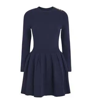 Sandro Knitted Mini Dress - Blue