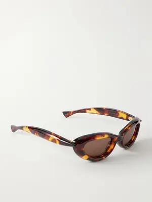 Bottega Veneta Sardine Cat-eye Injected Sunglasses - Tortoiseshell