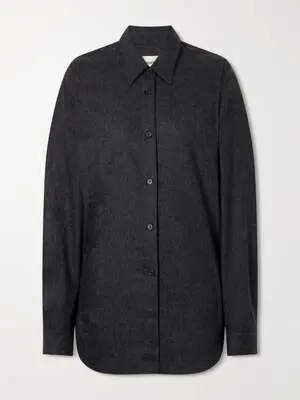 Khaite Goya Wool And Cashmere-blend Shirt - Charcoal