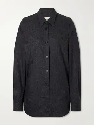 Khaite Goya Wool-blend Flannel Shirt - Gray