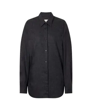 Khaite Goya Wool-blend Flannel Shirt - Gray