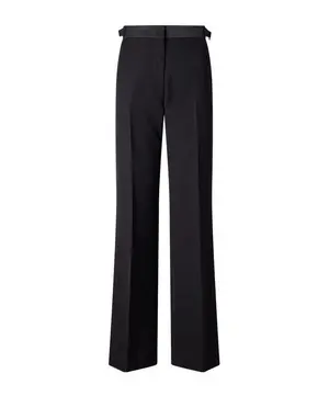 WALES BONNER Gallery Satin-trimmed Wool-twill Flared Pants - No