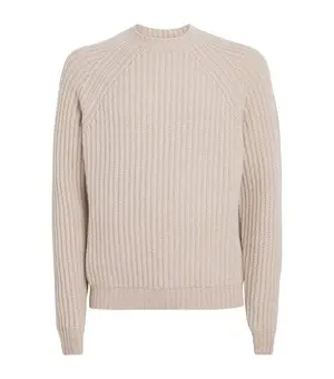 Sease Cashmere Ribbed Mock-neck Sweater - Brown