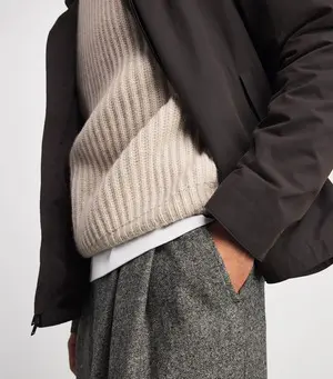 Sease Cashmere Ribbed Mock-neck Sweater