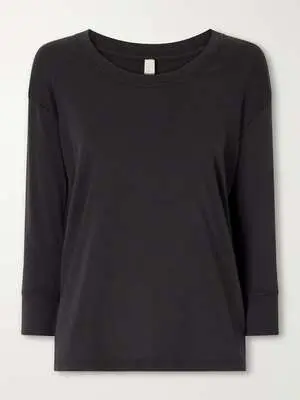 LAUREN MANOOGIAN Pima Cotton-jersey T-shirt - Black