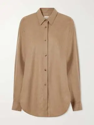 Khaite Goya Wool And Cashmere-blend Shirt - Sand