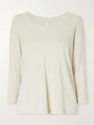 LAUREN MANOOGIAN Pima Cotton-jersey T-shirt - Neutrals