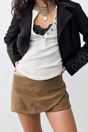 Free People Low Rider Studded Wrap Skort - Trailhead