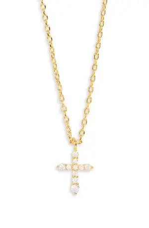Argento Vivo Cubic Zirconia Cross Necklace - Gold
