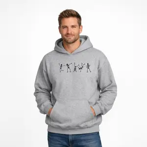 SIMPLY SAGE MARKET Dancing Skeleton Hoodie - Graphite