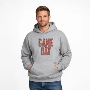 SIMPLY SAGE MARKET Game Day Outlined Distressed Hoodie - Graphite
