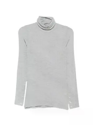 SOLOTRE Button-cuff Roll-neck Sweater - Grey