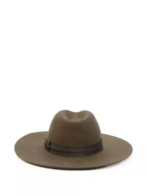 GOLDEN GOOSE Flat-brim Fedora Hat - Green