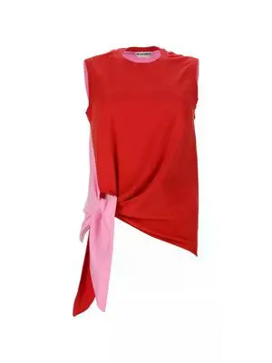 JW Anderson Knotted Asymmetric-hem Top - Red