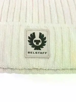 Belstaff Ribbed-knit Phoenix Patch Beanie Hat - Grey