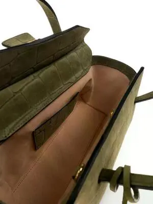 HIDESINS Small Flap Crocodile-effect Leather Tote Bag