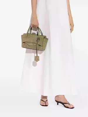 HIDESINS Small Flap Crocodile-effect Leather Tote Bag - Green