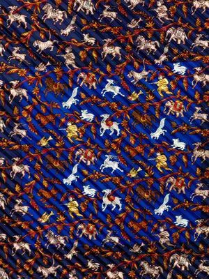 Hermès 2000-2026 Chasse En Inde Pleated Silk Scarf 140 Scarves