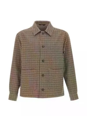 BOSS Relaxed-fit Wool-blend Jacket With Vichy Check - Brown