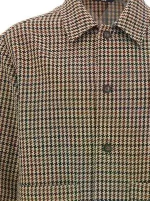 BOSS Relaxed-fit Wool-blend Jacket With Vichy Check - Brown