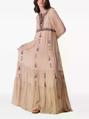 FORTELA Arsia Embroidered Silk Dress