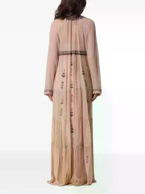 FORTELA Arsia Embroidered Silk Dress