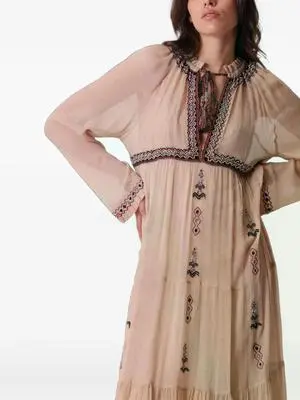 FORTELA Arsia Embroidered Silk Dress