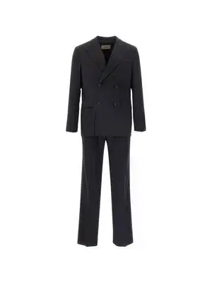 MANUEL RITZ Double-breasted Peak-lapel Suit - Black