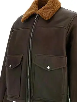 EMMETI Shearling-collar Leather Jacket