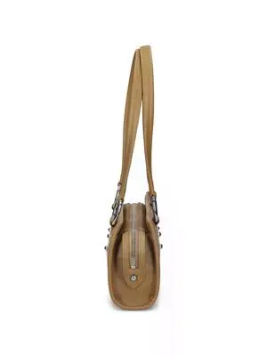 Lacoste Celys Stud-embellished Logo-debossed Shoulder Bag - Neutrals
