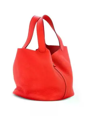 Hermès Picotin Lock Bag Clemence Mm Bucket Bag - Red
