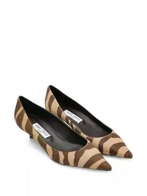 JIMMY CHOO Amelia Zebra-print Pumps - Neutrals