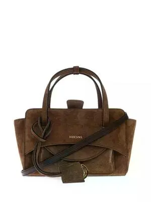 HIDESINS Small Flap Suede Tote Bag - Brown