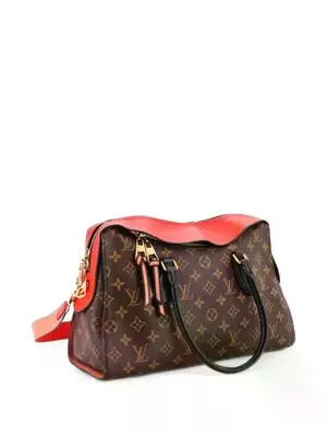 LOUIS VUITTON Tuileries Handbag Monogram Canvas With Leather Satchel - Red