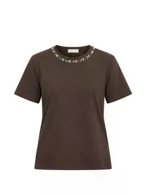 KAOS Crystal-embellished T-shirt - Brown