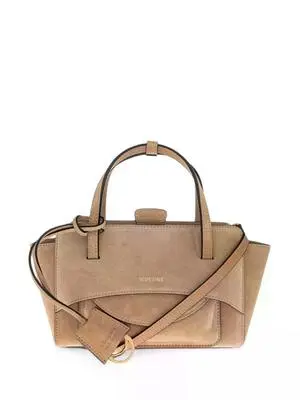 HIDESINS Flap Small Suede Tote Bag - Neutrals