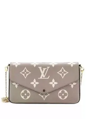 LOUIS VUITTON Felicie Pochette Bicolor Monogram Empreinte Giant Crossbody Bag - Grey