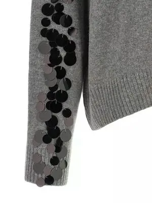 NUDE Sequin-embellished V-neck Sweater