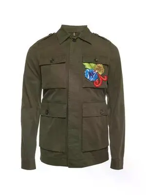 Dsquared2 Floral-appliqué Gabardine Jacket - Green