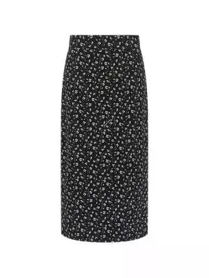 Dolce & Gabbana Floral-print Midi Pencil Skirt - Black
