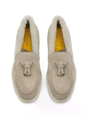 DOUCAL'S Shearling-trim Tassel Loafers