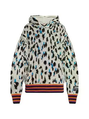 PDF Intarsia-knit Striped-trim Hoodie - Neutrals