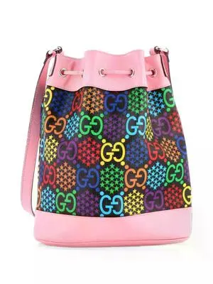 Gucci Psychedelic Print Gg Coated Canvas Medium Bucket Bag
